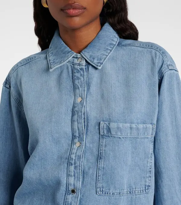 7 For All Mankind Ivy Cotton And Linen Denim Shirt - Blue