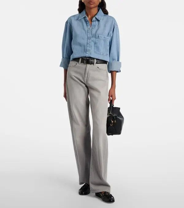 7 For All Mankind Ivy Cotton And Linen Denim Shirt
