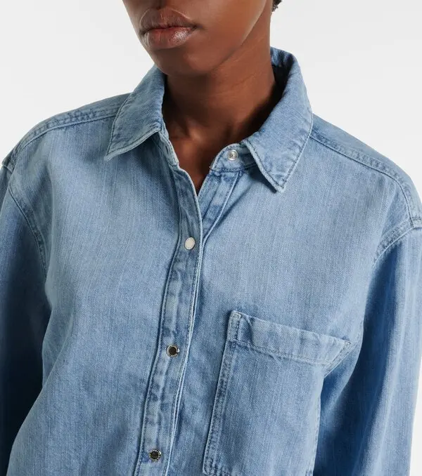 7 For All Mankind Ivy Cotton And Linen Denim Shirt