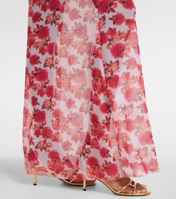 BANANHOT Solay Floral Lace-trimmed Maxi Dress - Red