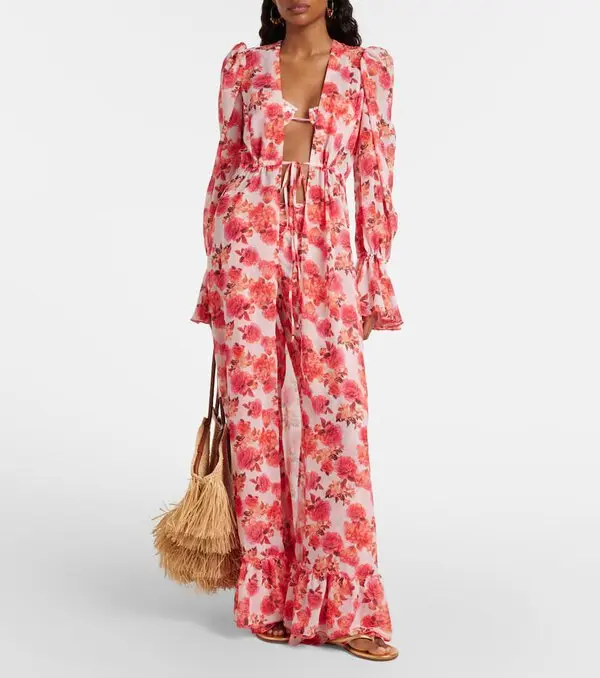 BANANHOT Berta Floral Beach Cover-up - Red