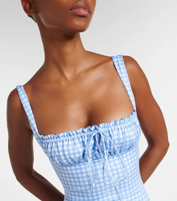 BANANHOT Gia Gingham One Piece Swimsuit - Blue