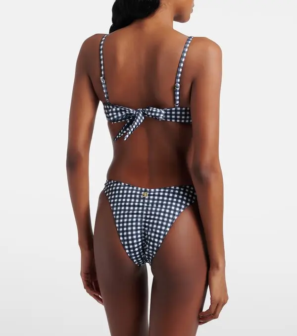 BANANHOT Esme Gingham Bikini Top - Black