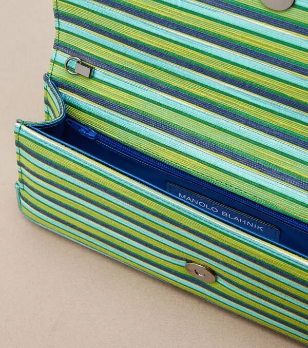 Manolo Blahnik Maygot Striped Clutch - Multicoloured