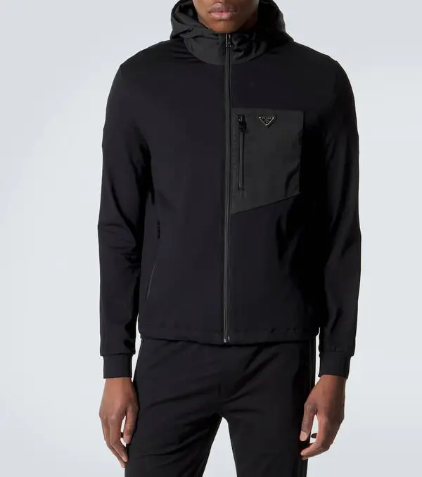 Prada Re-nylon And Cotton-blend Hoodie