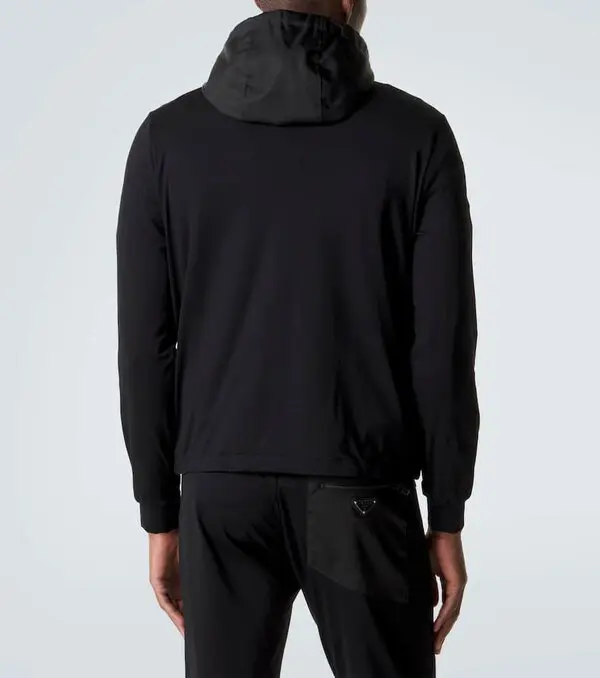 Prada Re-nylon And Cotton-blend Hoodie