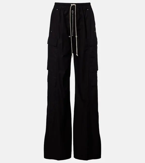 Rick Owens Jumbo Belas Cotton Cargo Pants - Black