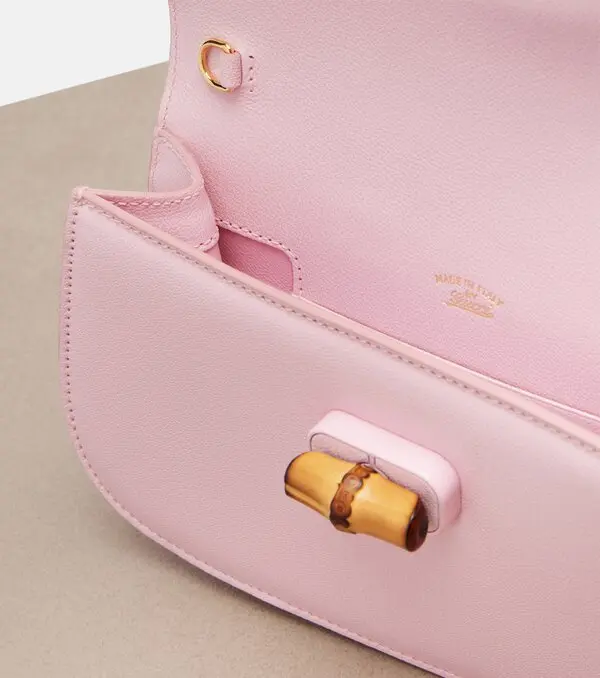 Gucci Bamboo Leather Clutch - Pink