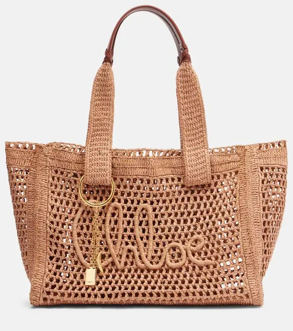 Chloé Raffia Tote Bag - Brown