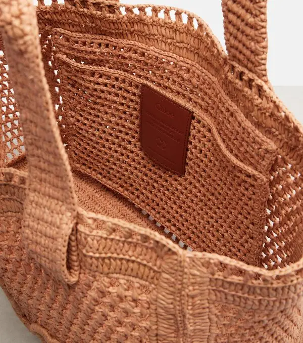 Chloé Raffia Tote Bag - Brown