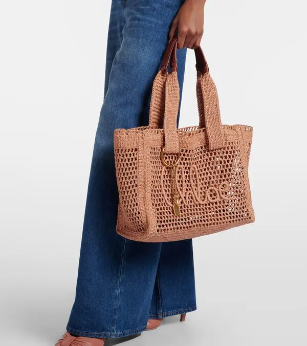 Chloé Raffia Tote Bag - Brown
