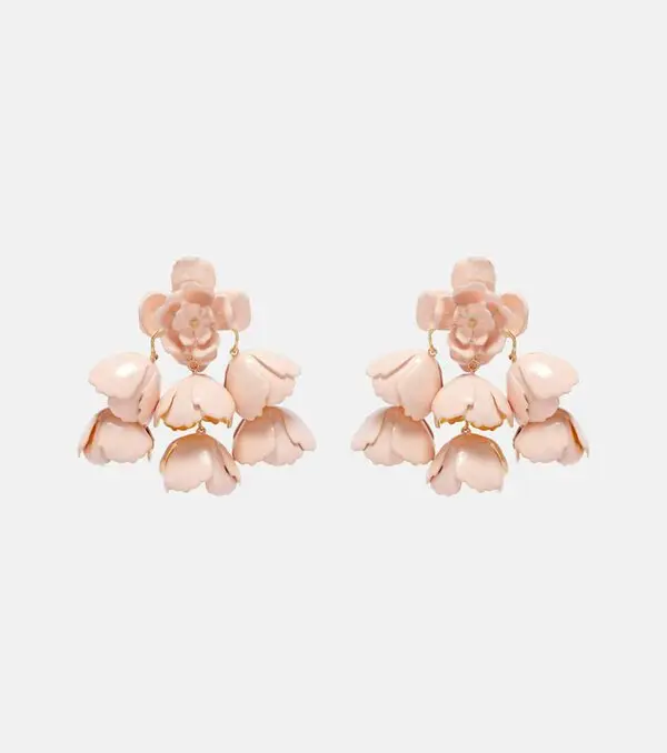 Chloé Flower Cloud Enamel Drop Earrings - Pink