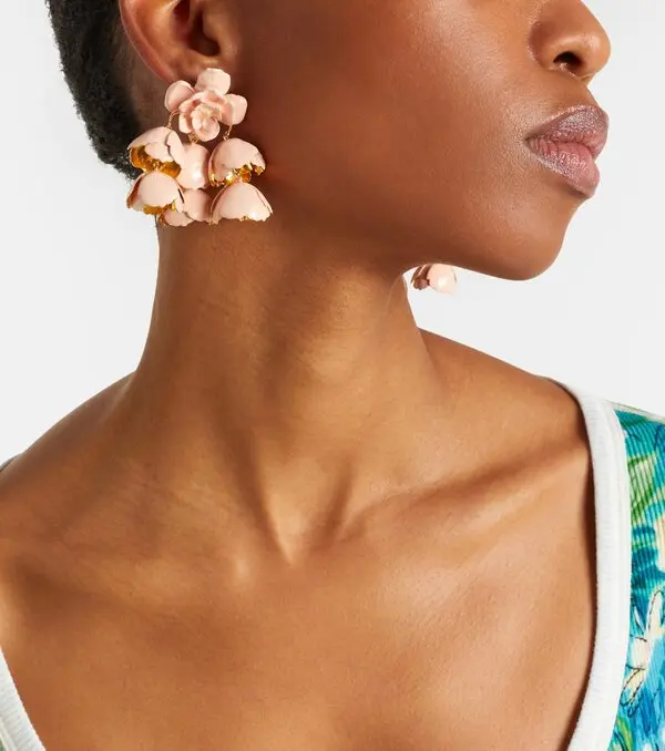 Chloé Flower Cloud Enamel Drop Earrings