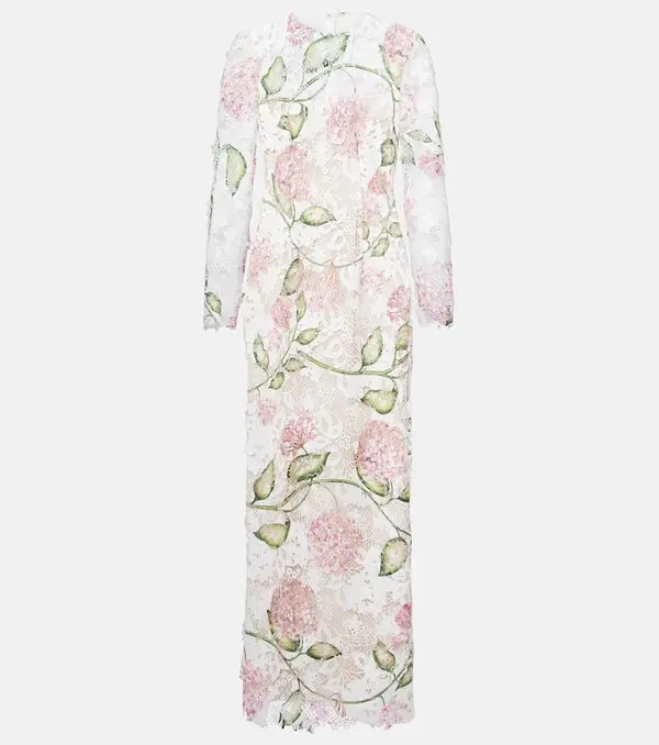 Oscar De La Renta Lace Midi Dress - White