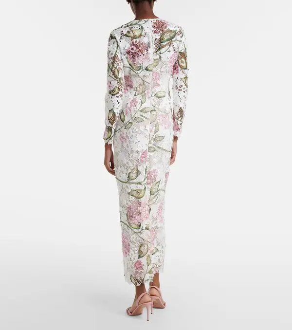 Oscar De La Renta Lace Midi Dress - White