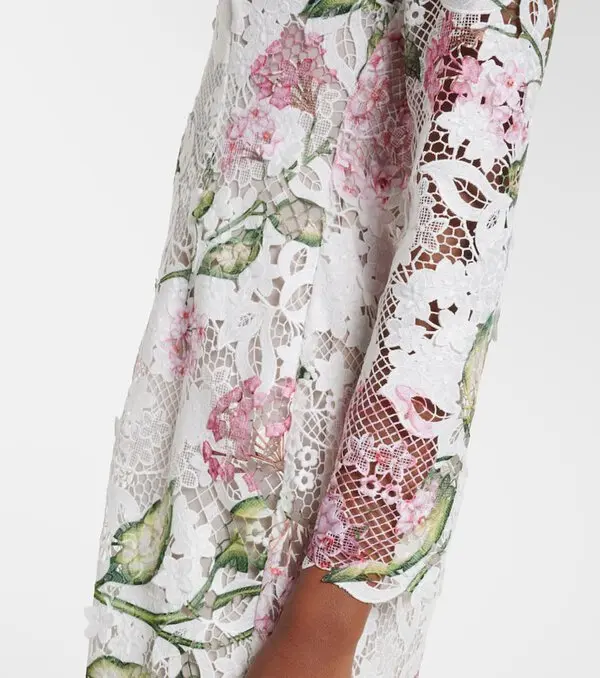 Oscar De La Renta Lace Midi Dress - White