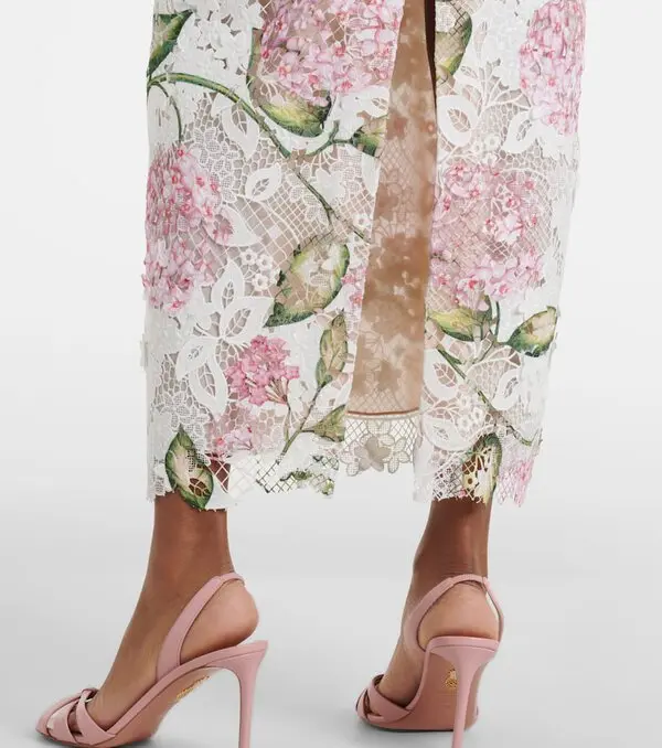 Oscar De La Renta Lace Midi Dress - White