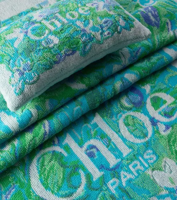 Chloé Floral Logo Cotton Terry Towel - Multicoloured