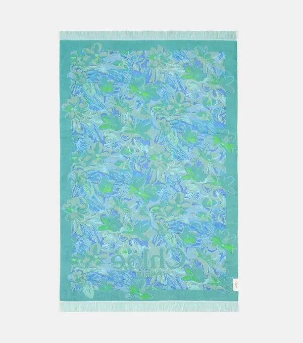 Chloé Floral Logo Cotton Terry Towel - Multicoloured