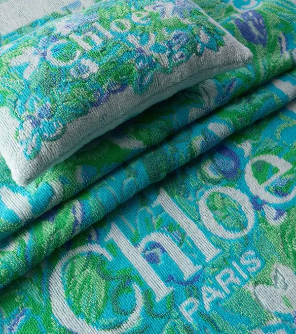 Chloé Floral Logo Cotton Terry Towel - Multicoloured