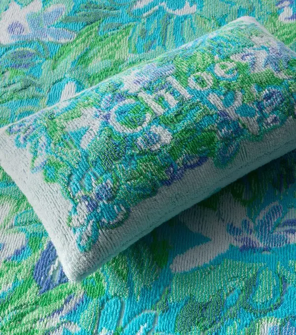 Chloé Floral Logo Cotton Terry Cushion