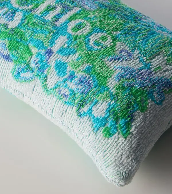 Chloé Floral Logo Cotton Terry Cushion