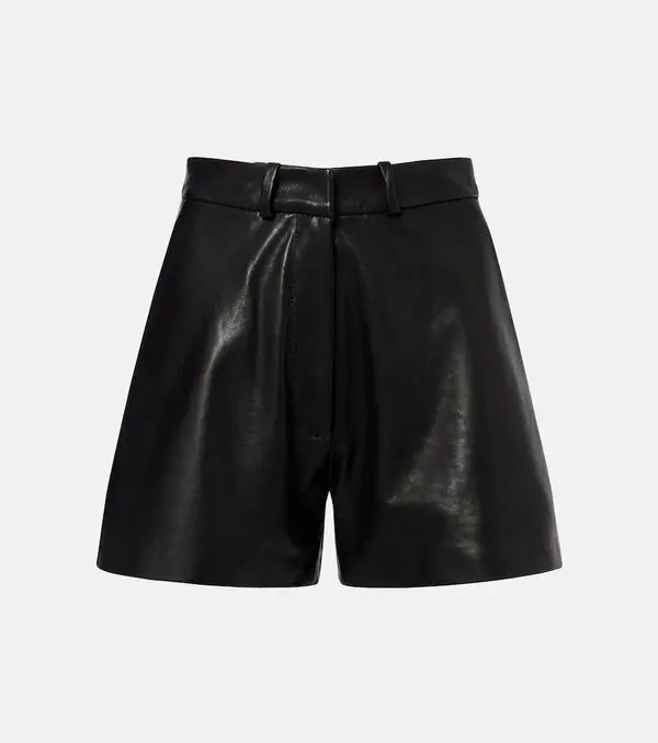 Nour Hammour Barrel Leather Shorts