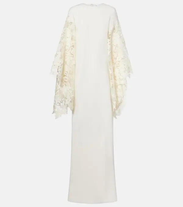 Oscar De La Renta Floral Silk-blend Kaftan - White