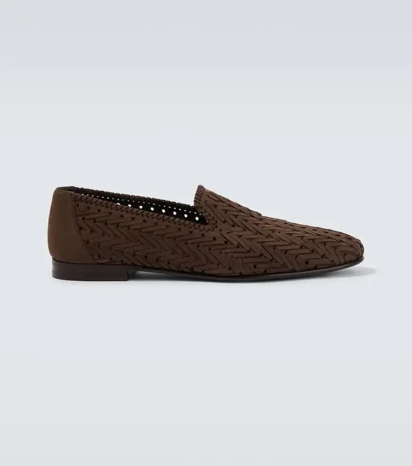 Manolo Blahnik Mario Suede Loafers - Brown