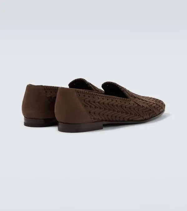 Manolo Blahnik Mario Suede Loafers - Brown