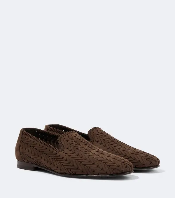 Manolo Blahnik Mario Suede Loafers - Brown