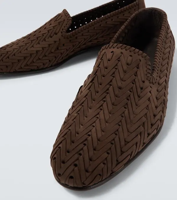 Manolo Blahnik Mario Suede Loafers - Brown