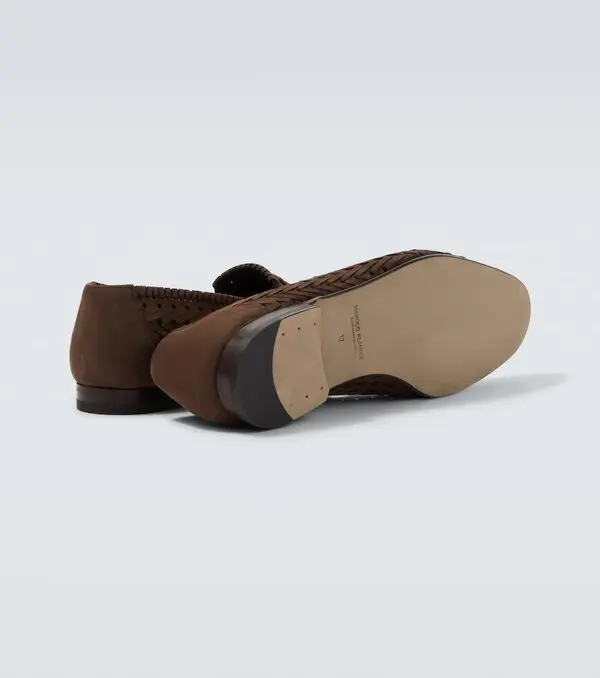 Manolo Blahnik Mario Suede Loafers - Brown