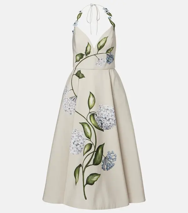 Oscar De La Renta Floral Faille Cocktail Dress - Multicoloured