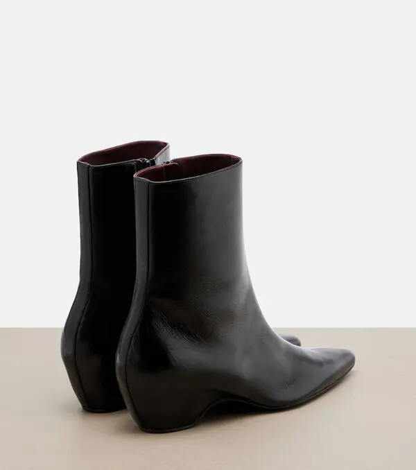 Khaite Leather Ankle Boots