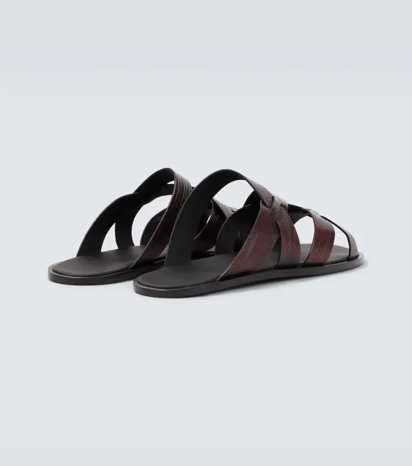 Manolo Blahnik Marvin Croc-effect Leather Slides