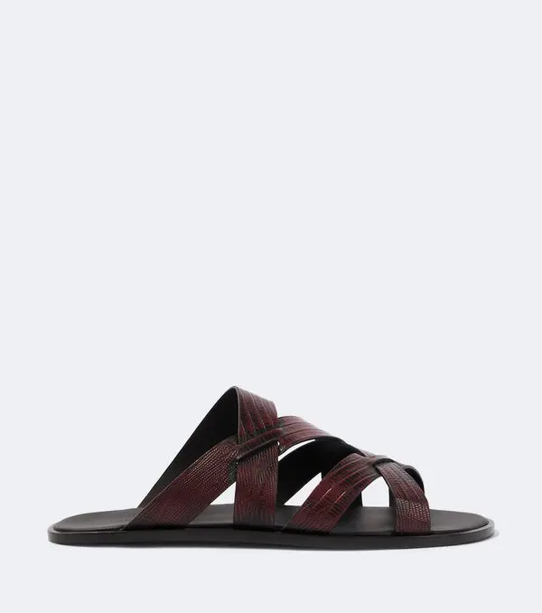 Manolo Blahnik Marvin Croc-effect Leather Slides