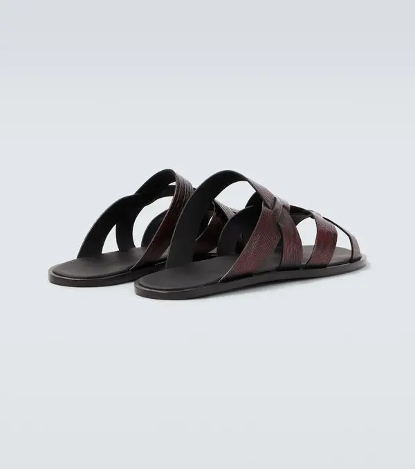 Manolo Blahnik Marvin Croc-effect Leather Slides