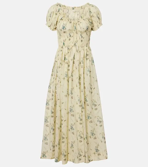 DÔEN Ashlynn Floral Cotton Midi Dress - Multicoloured