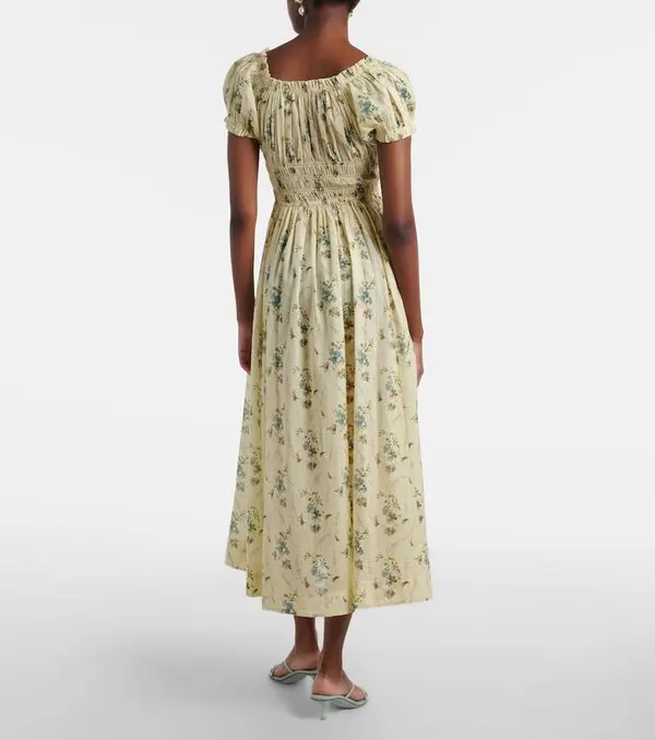 DÔEN Ashlynn Floral Cotton Midi Dress - Multicoloured