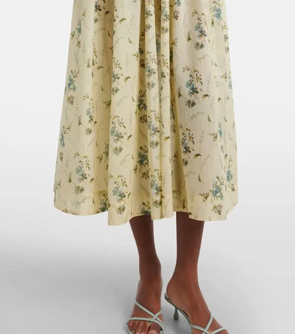 DÔEN Ashlynn Floral Cotton Midi Dress - Multicoloured