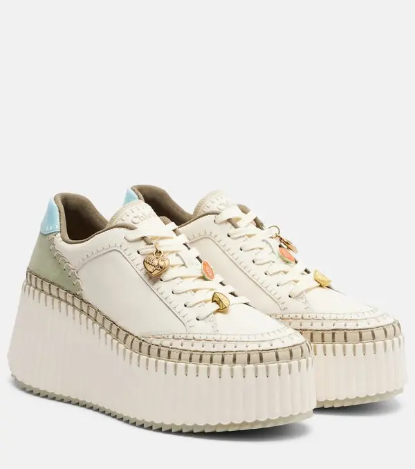 Chloé Nama Leather Platform Sneakers - Multicoloured