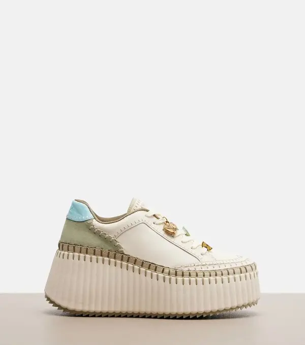 Chloé Nama Leather Platform Sneakers - Multicoloured