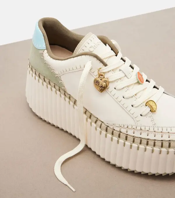 Chloé Nama Leather Platform Sneakers - Multicoloured
