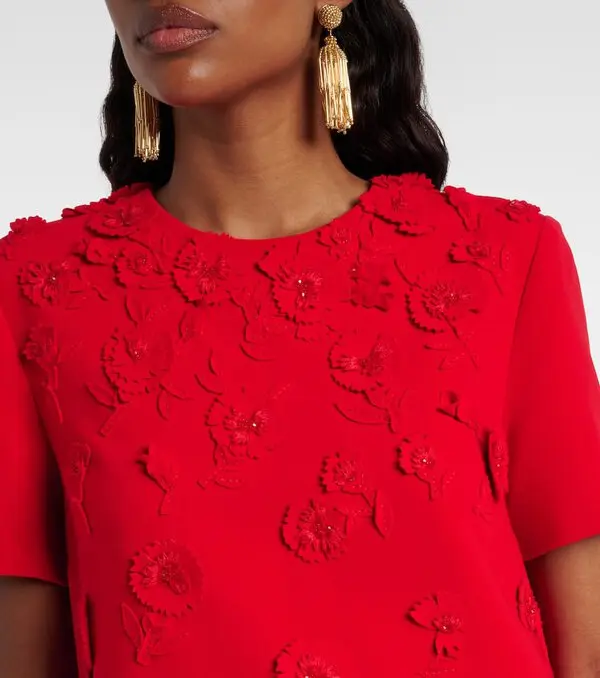 Carolina Herrera Embellished Minidress - Red