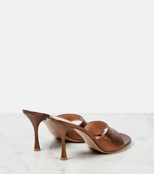 GIANVITO ROSSI Leather Mules - Brown