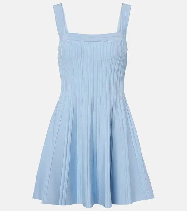 Simkhai Indie Ribbed-knit Minidress - Blue