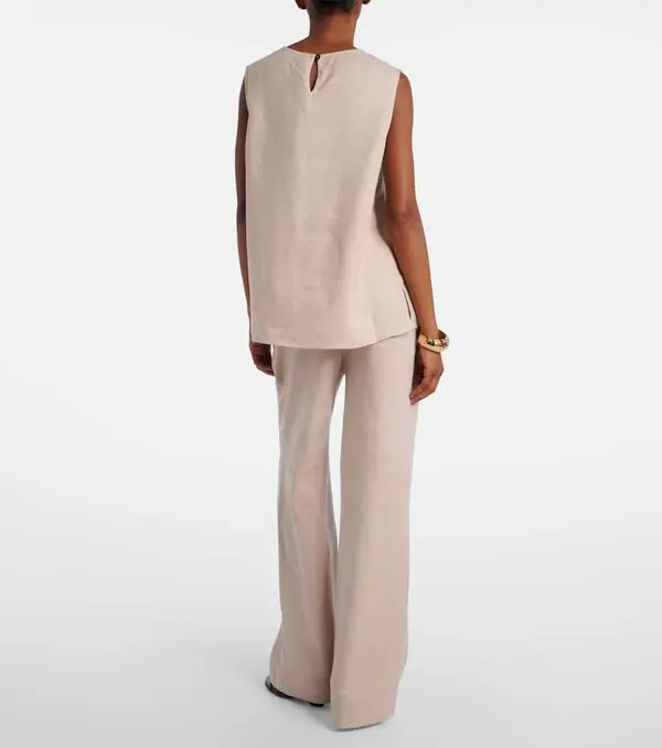 Asceno Rivello Wide-leg Linen Pants
