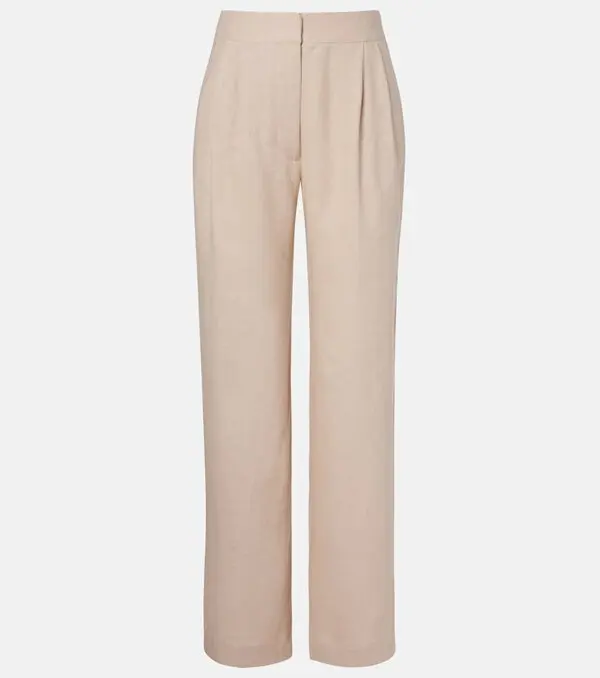Asceno Rivello Wide-leg Linen Pants - Beige