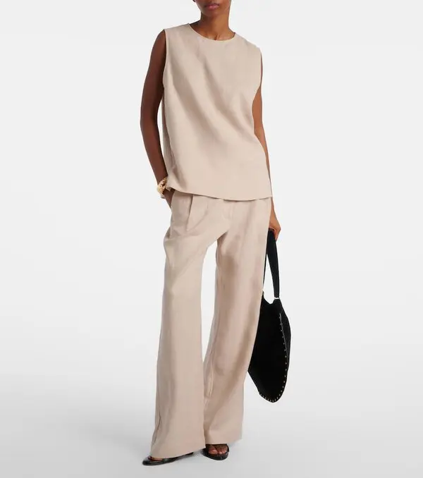 Asceno Rivello Wide-leg Linen Pants